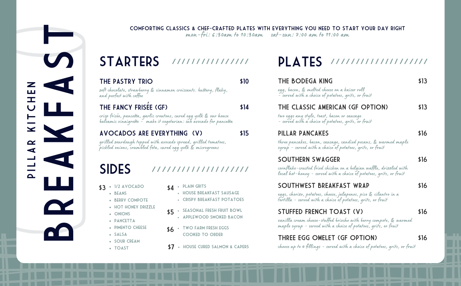 Food + Drink Menus at Pillar - an Asheville Rooftop Bar